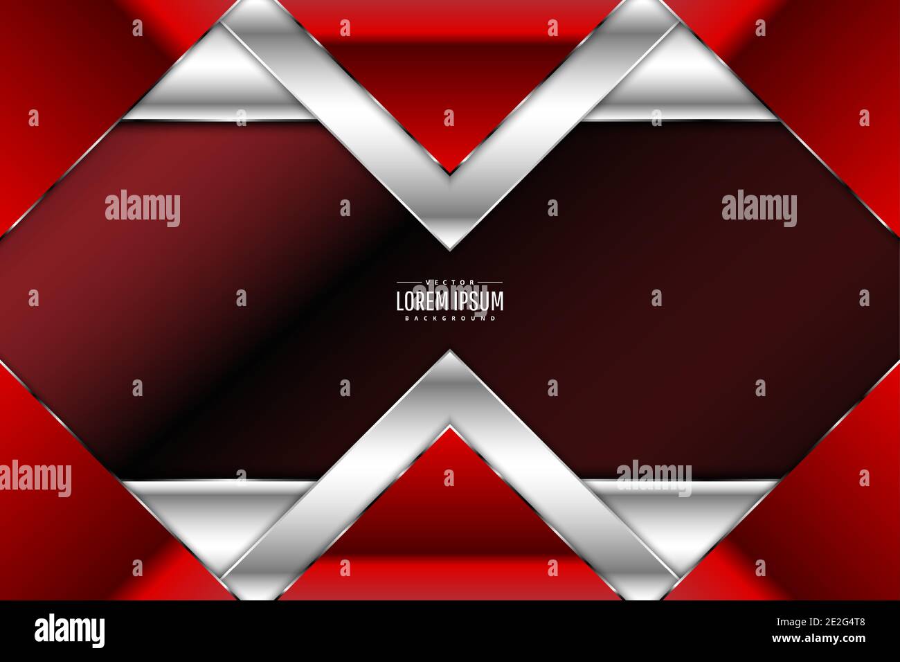 Luxury background of red with silver glossy.Elegant metal modern design ...