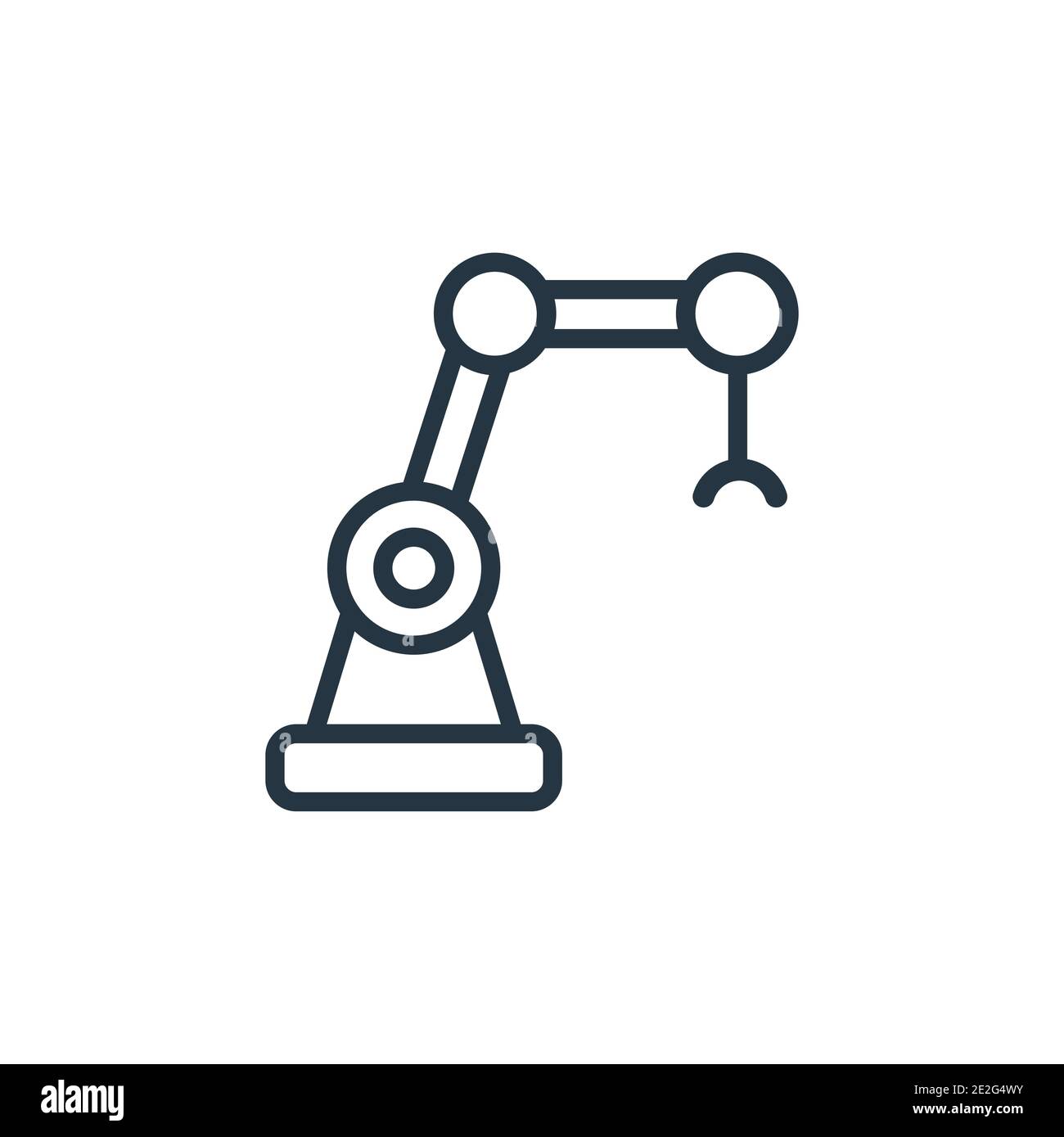 Mechanical arm outline vector icon. Thin line black mechanical arm icon ...