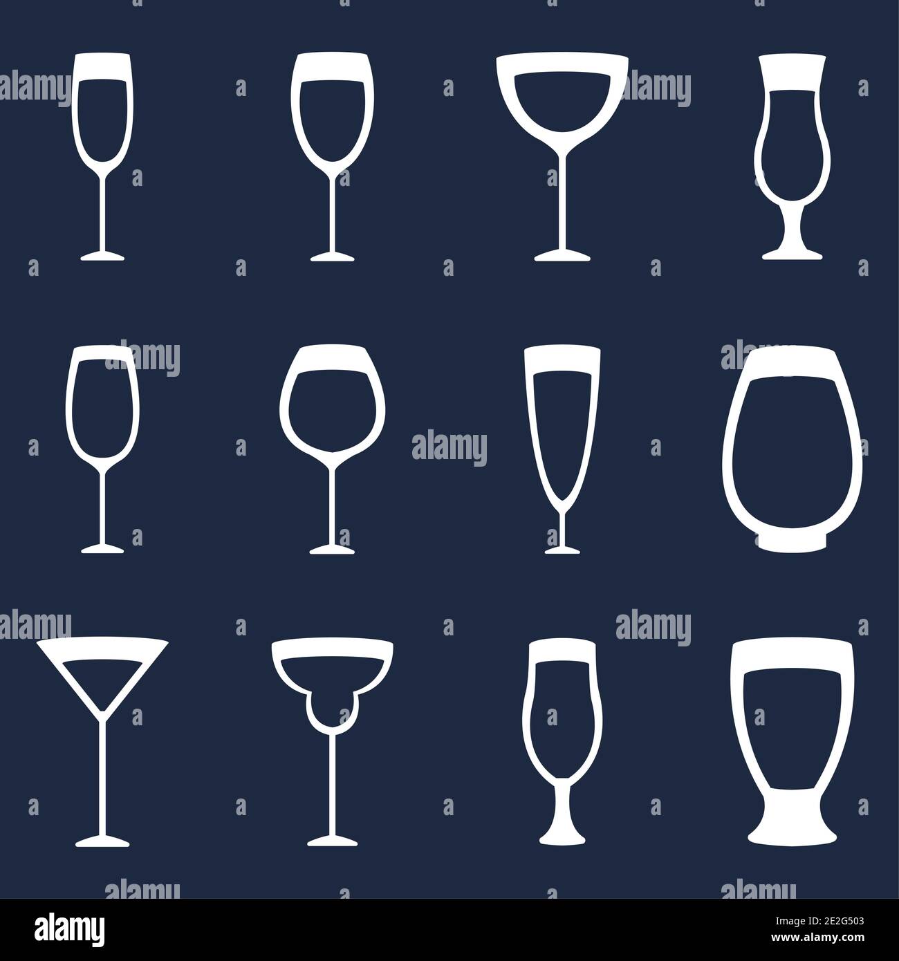 cocktail drinks shapes icon set over blue background, vector ...