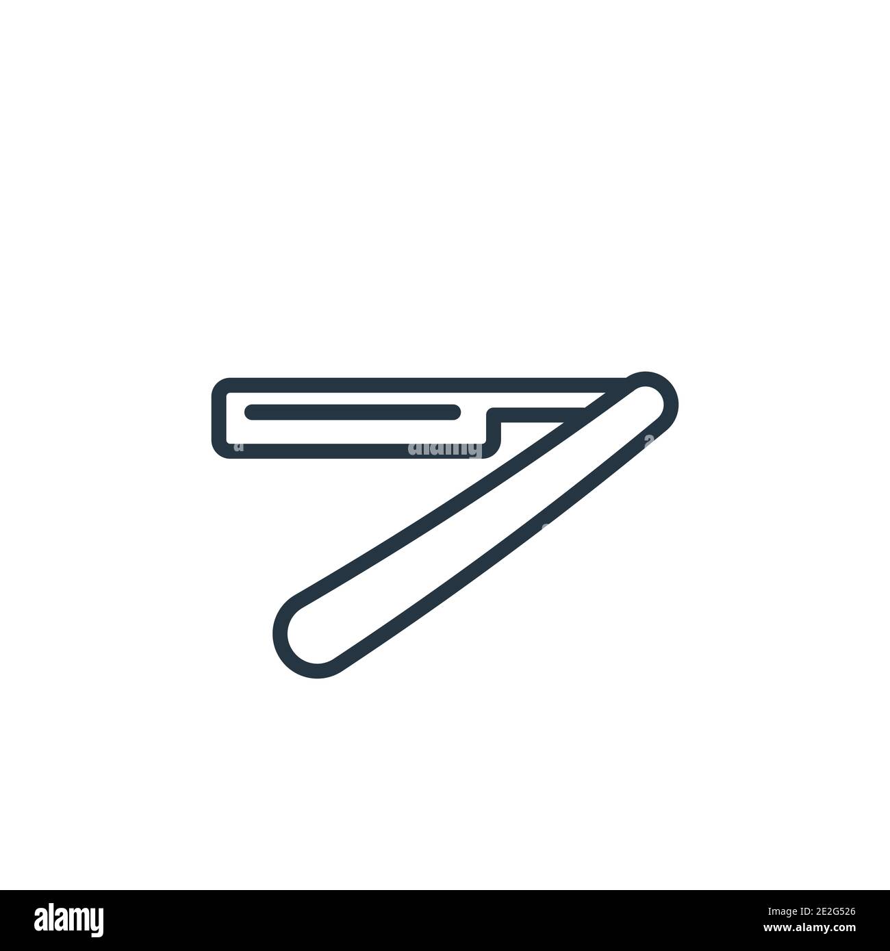 Straight razor outline vector icon. Thin line black straight razor icon ...