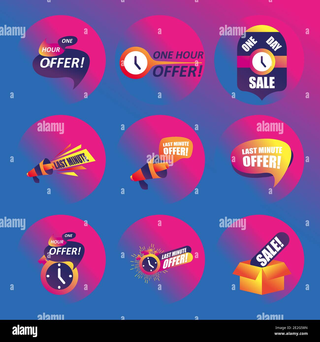 sale and offer banners icon bundle design, shopping and discount theme ...