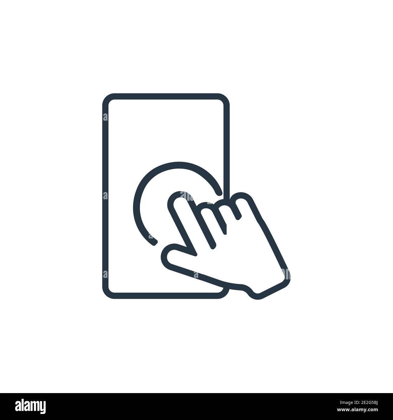 Touch screen outline vector icon. Thin line black touch screen icon ...