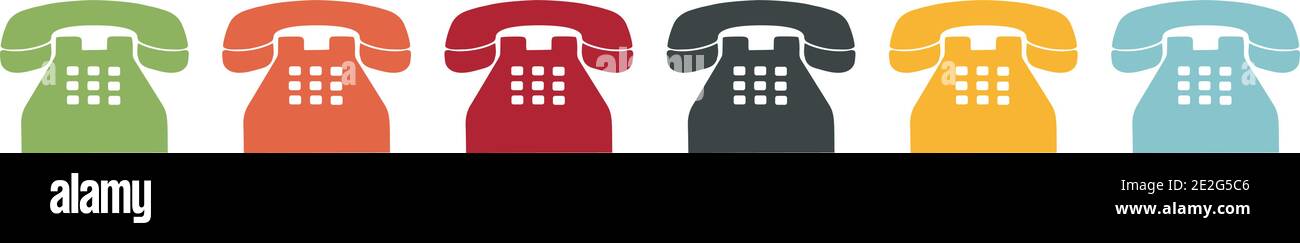 Coloured icons of old landline phones Stock Vector Image & Art - Alamy