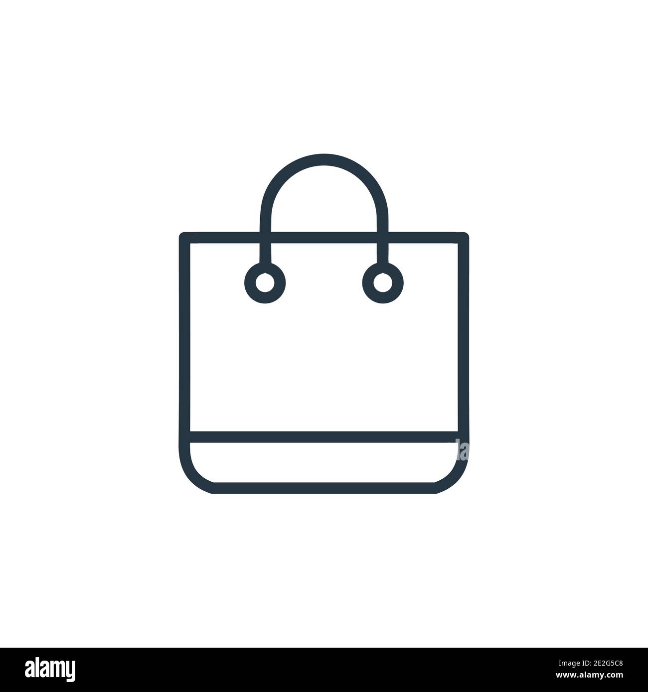 Shopping bag outline vector icon. Thin line black shopping bag icon ...