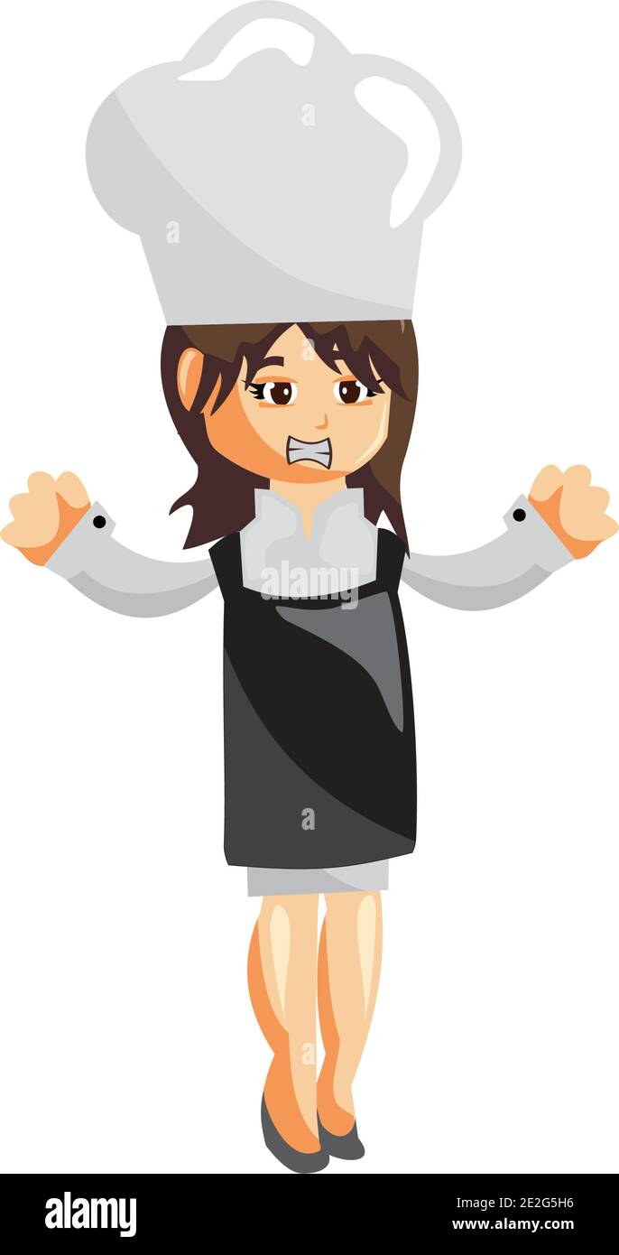 Chef Woman character creation Illustration Template Pose Angry Stock ...