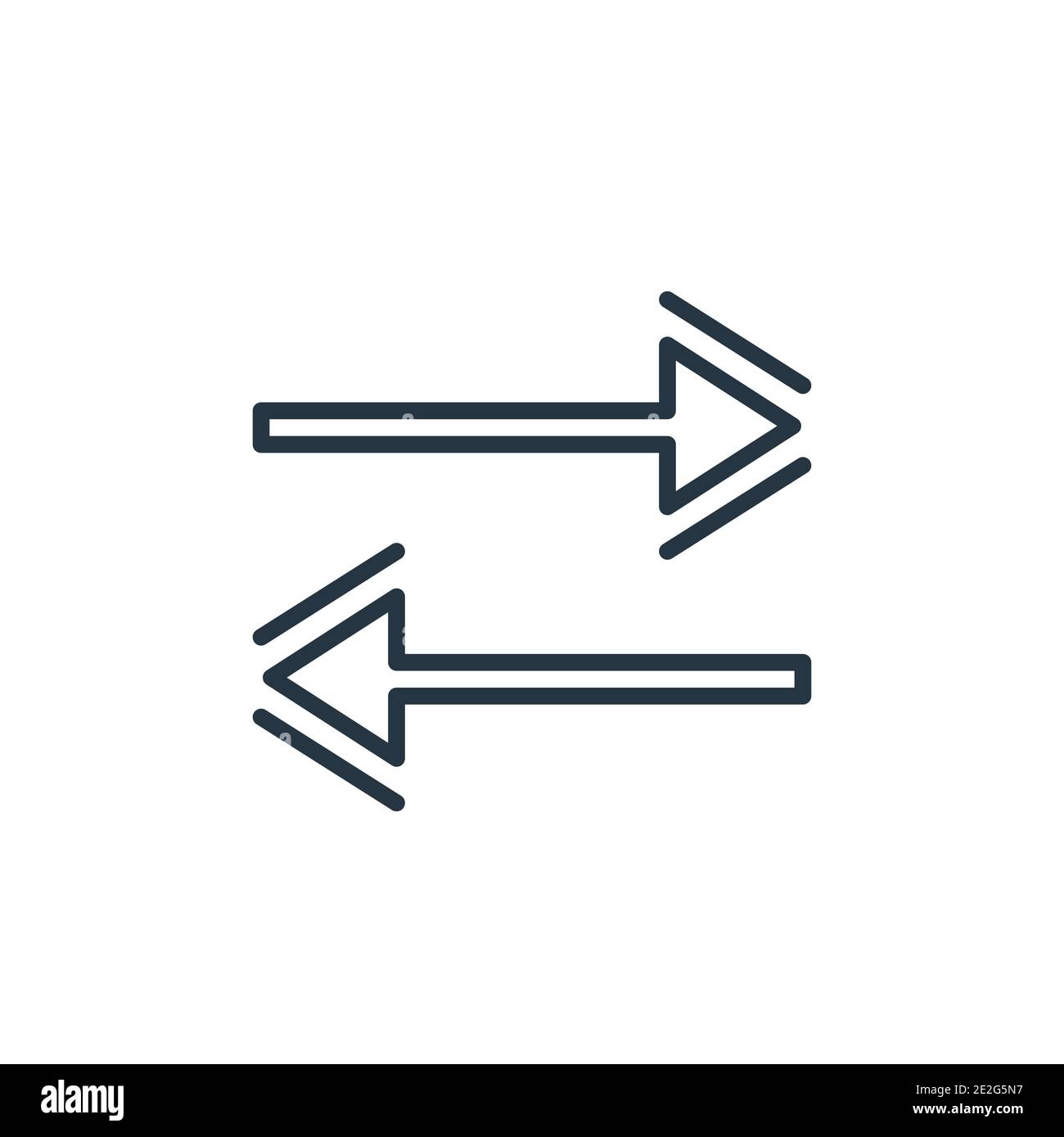 Horizontal arrows outline vector icon. Thin line black horizontal ...