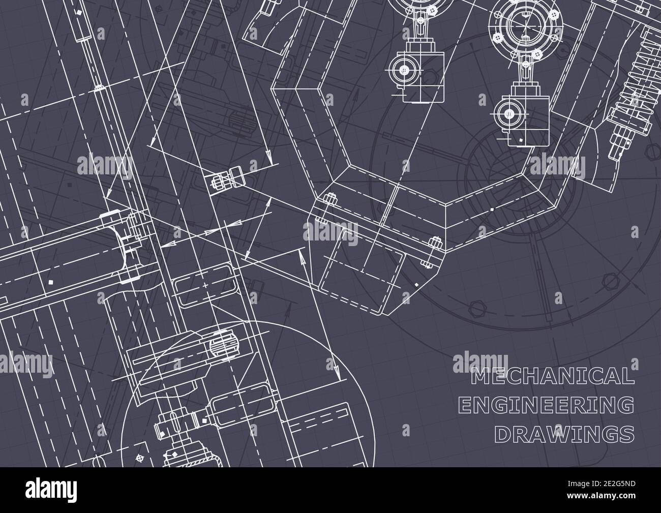 Blueprint. Vector engineering drawings. Mechanical instrument making ...