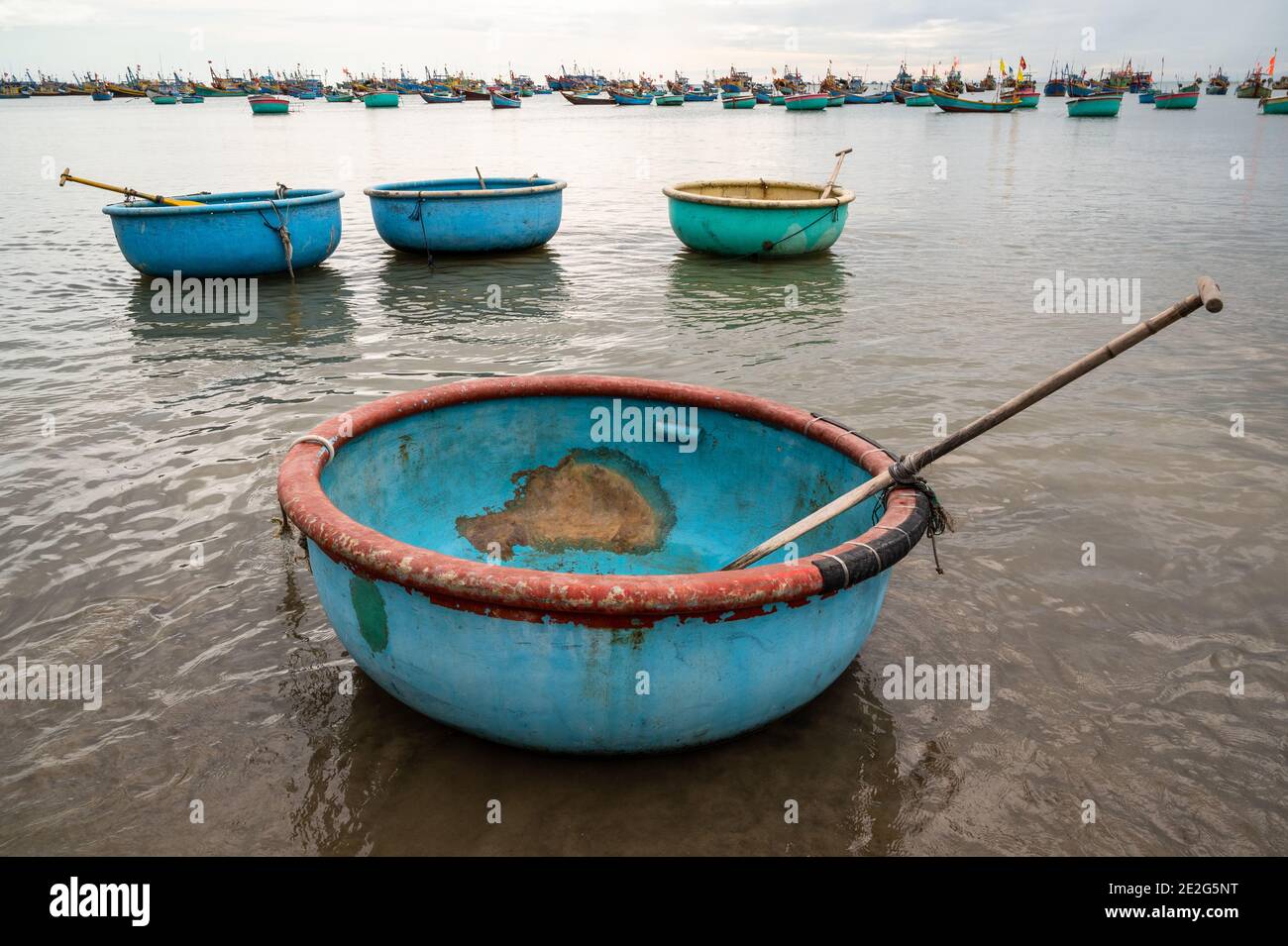 Circular boats, Mui Ne, Vietnam Stock Photo - Alamy