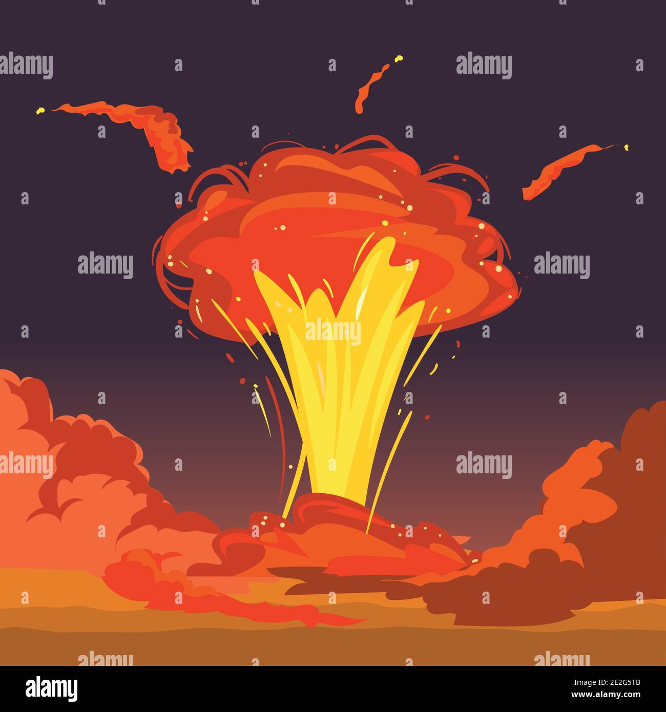 Military explosion flame cartoon design, Weapon destruction war and ...