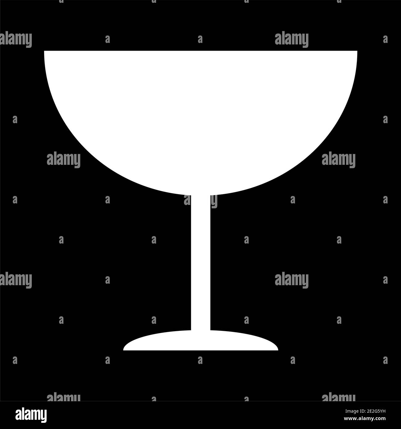 Fragile flat icon isolated on black background. Fragile package symbol ...