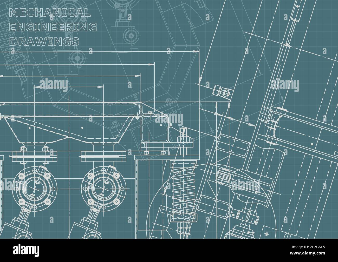 Blueprint. Vector illustration. Computer aided design system. Corporate ...