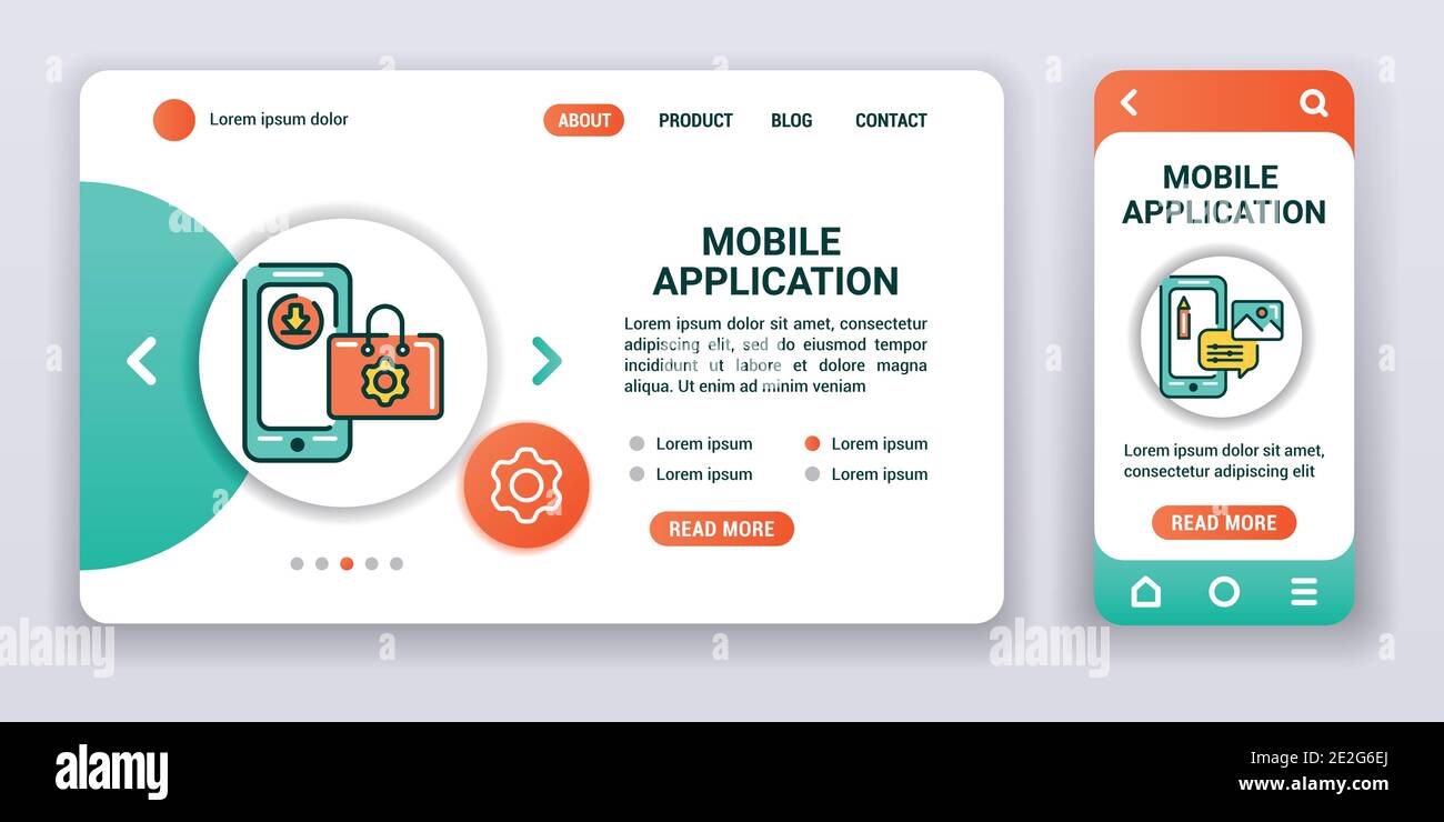 Mobile applications in smartphone web banner and mobile app kit ...