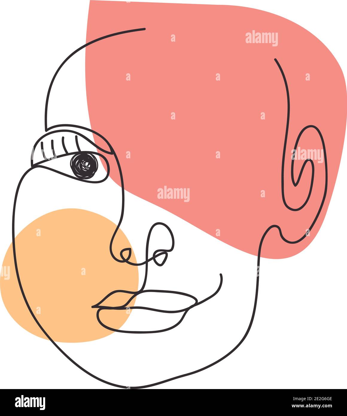 hand drawn modern abstract face icon over white background, colorful ...
