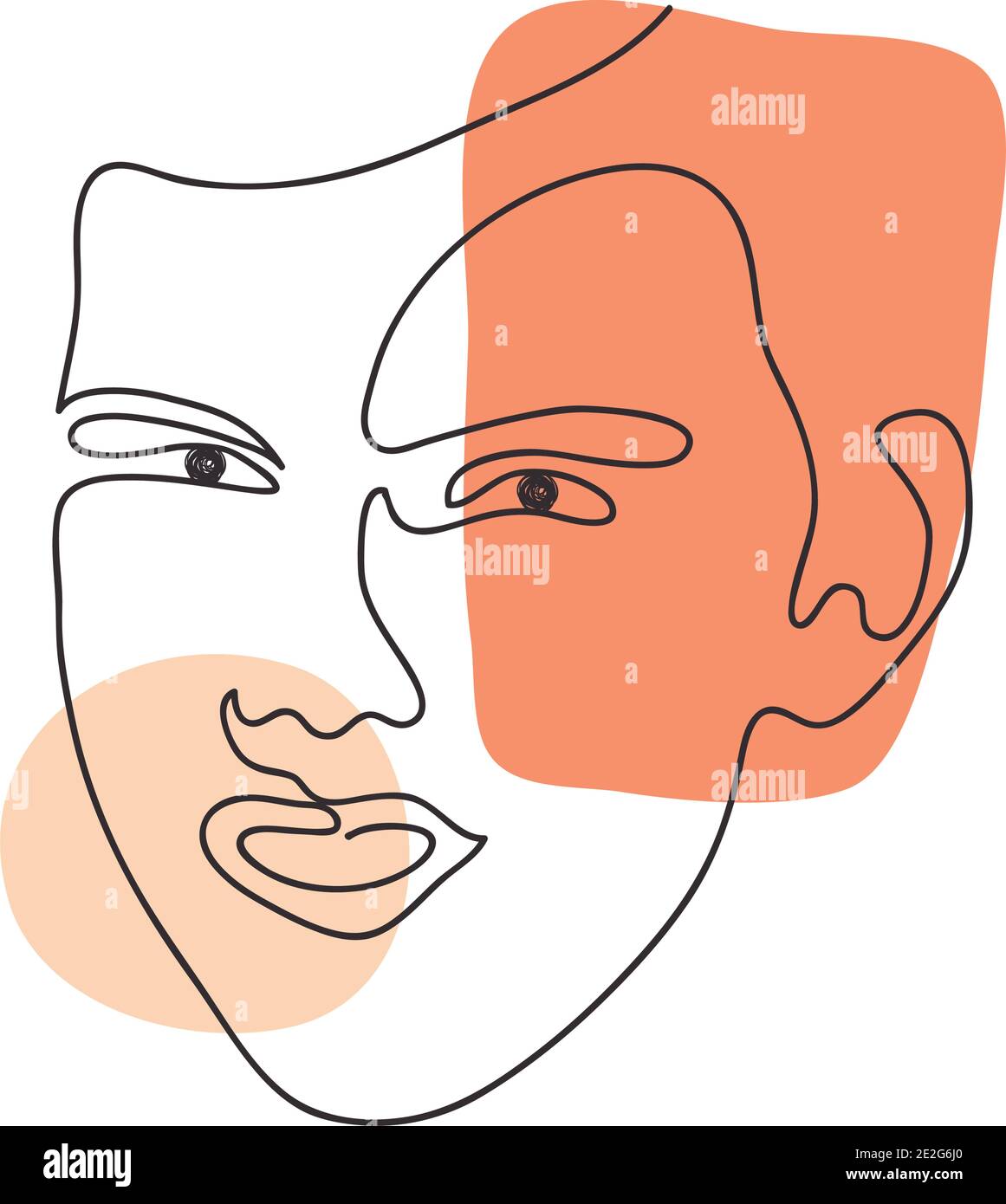 colorful abstract face icon over white background, vector illustration ...