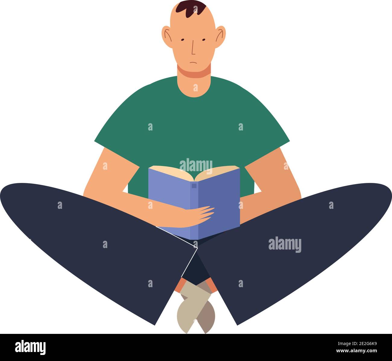 Man Sitting Reading A Book Design Education Literature And Read Theme