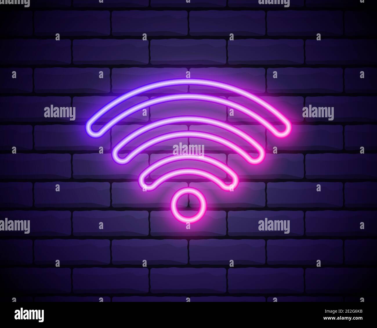 Wi-fi neon sign.vector Night bright advertisement. Vector illustration ...