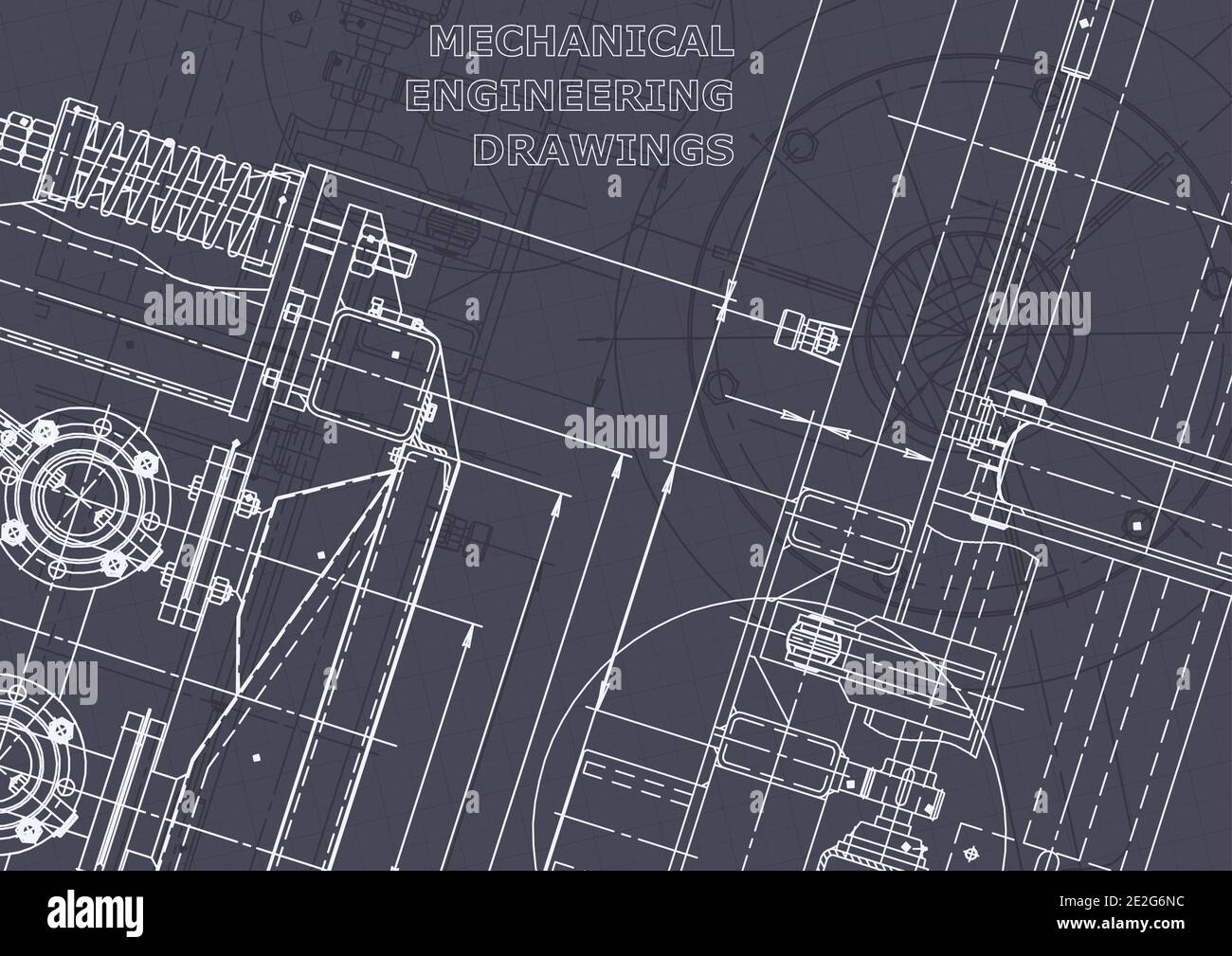 Blueprint. Vector engineering illustration. Computer aided design systems. Instrument-making ...