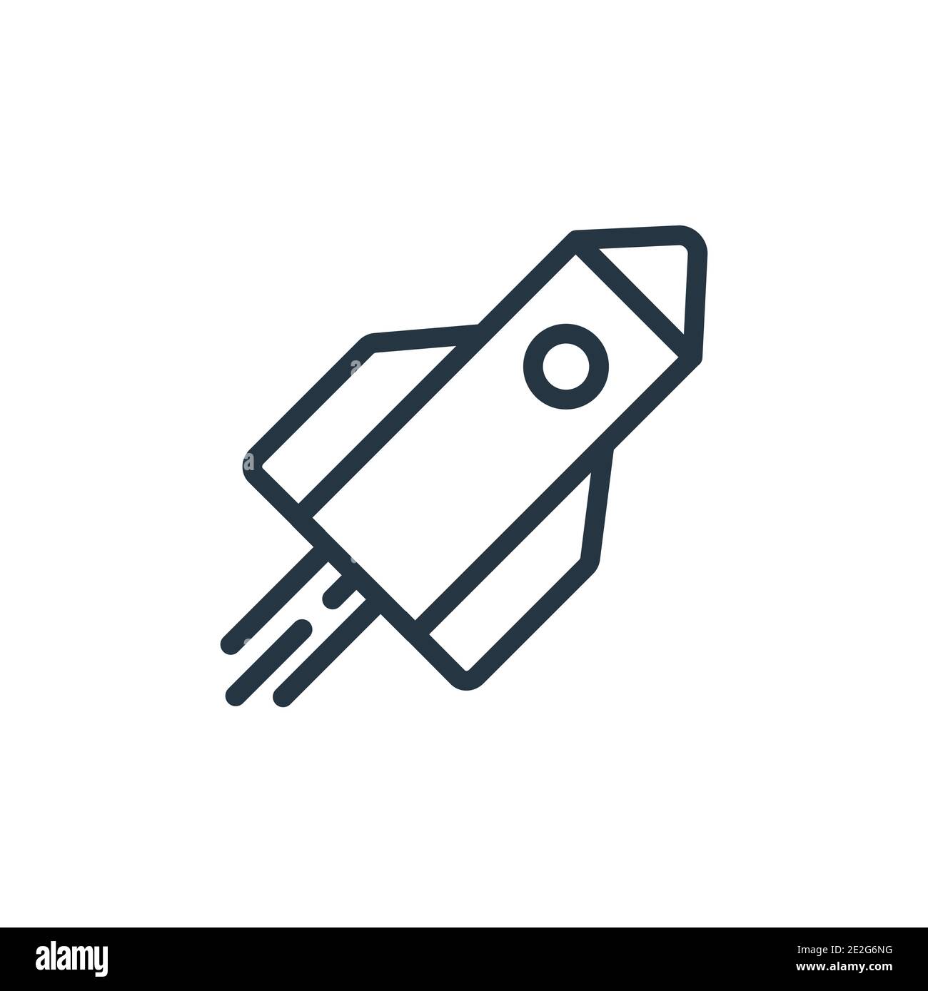 Rocket ship outline vector icon. Thin line black rocket ship icon, flat ...