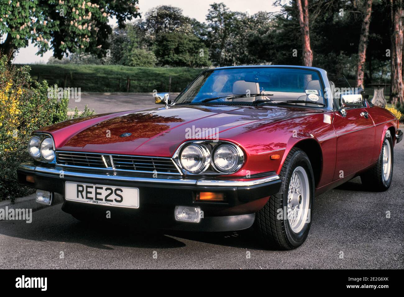 Jaguar XJS convertible red C.1991 Stock Photo - Alamy
