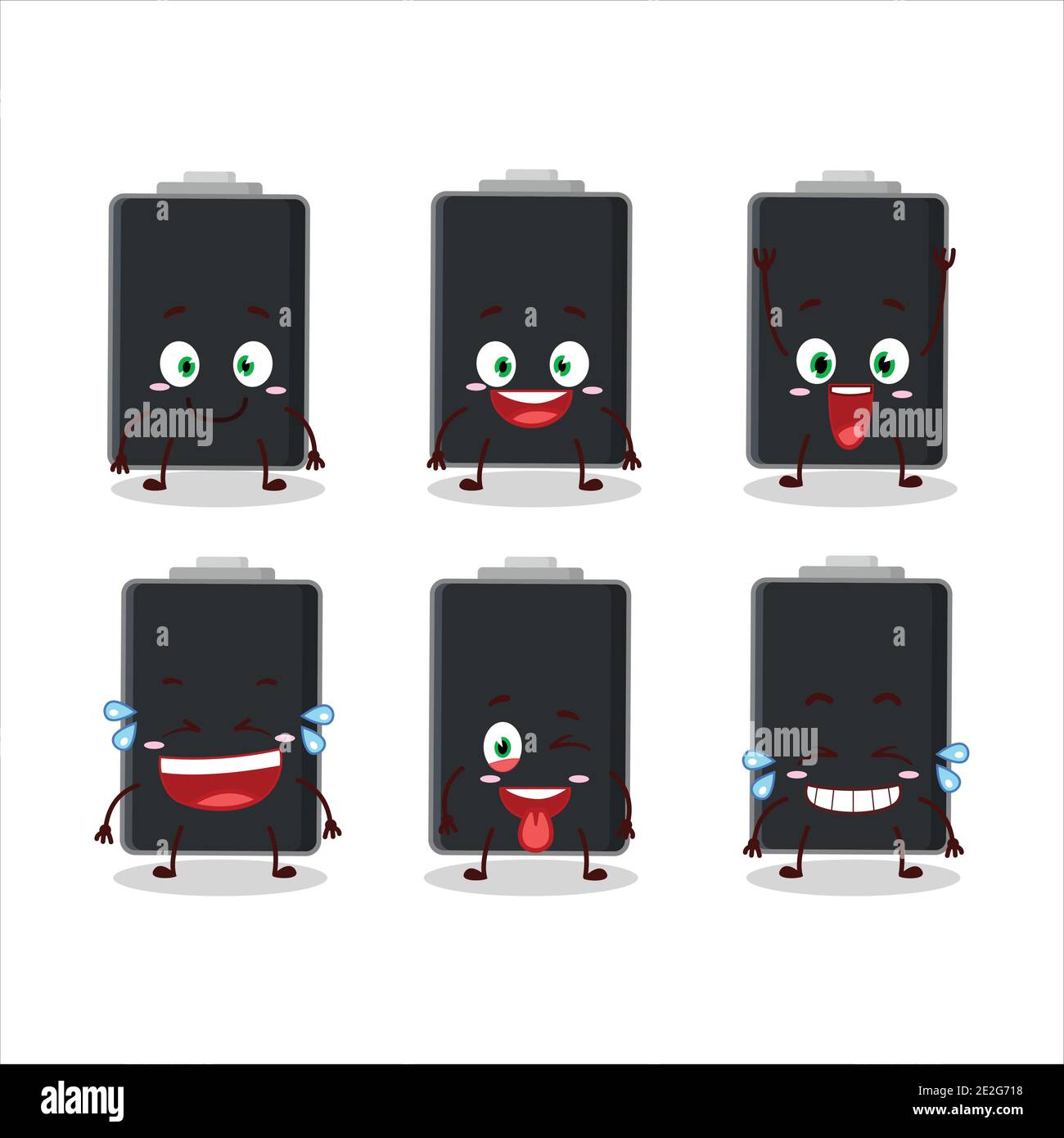 Cartoon character of empty battery with smile expression. Vector ...