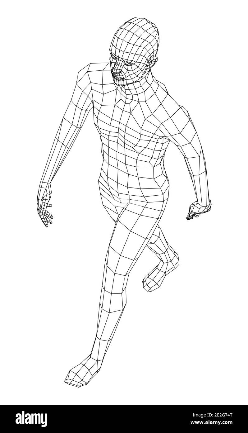 Wireframe walking man. Vector Stock Vector Image & Art - Alamy