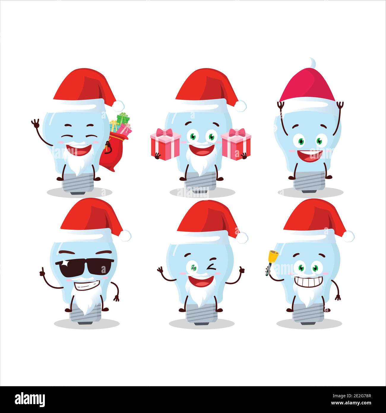 Santa Claus emoticons with halogen cartoon character. Vector ...
