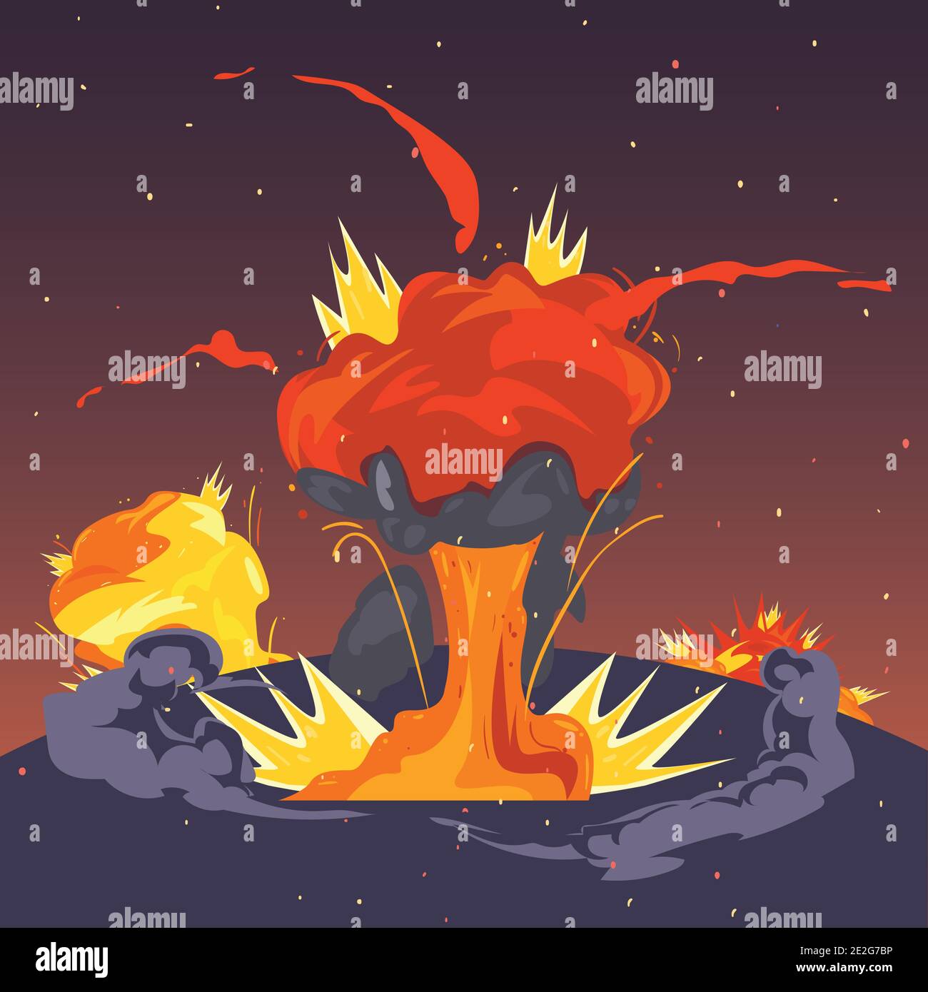 Military red explosion flame at night design, Weapon destruction war ...