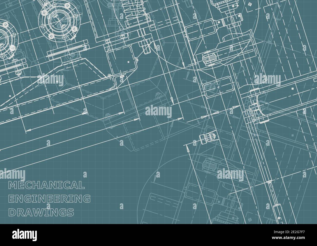 Corporate Identity. Blueprint. Vector engineering illustration. Computer aided design system ...
