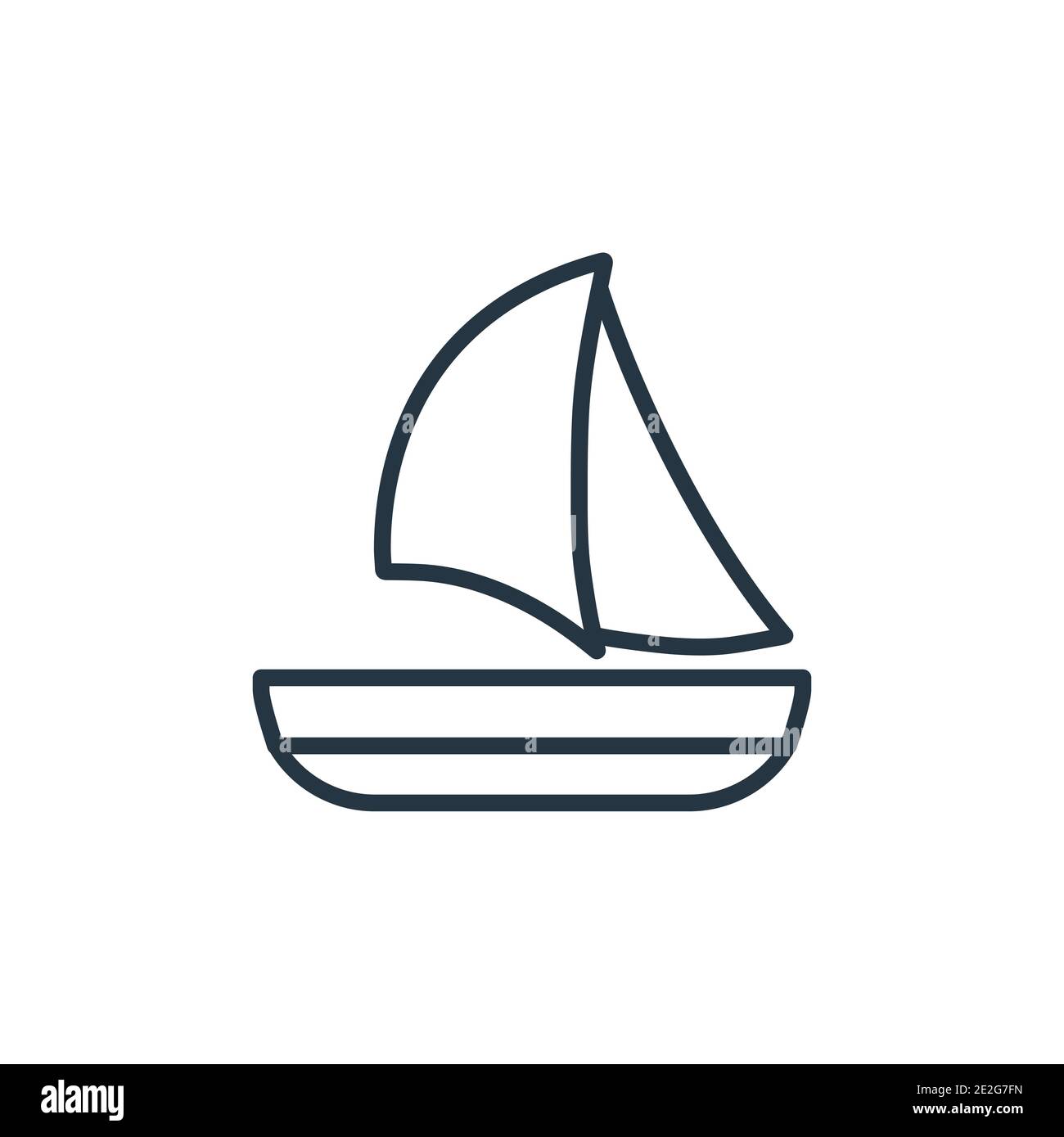 Sail outline vector icon. Thin line black sail icon, flat vector simple ...