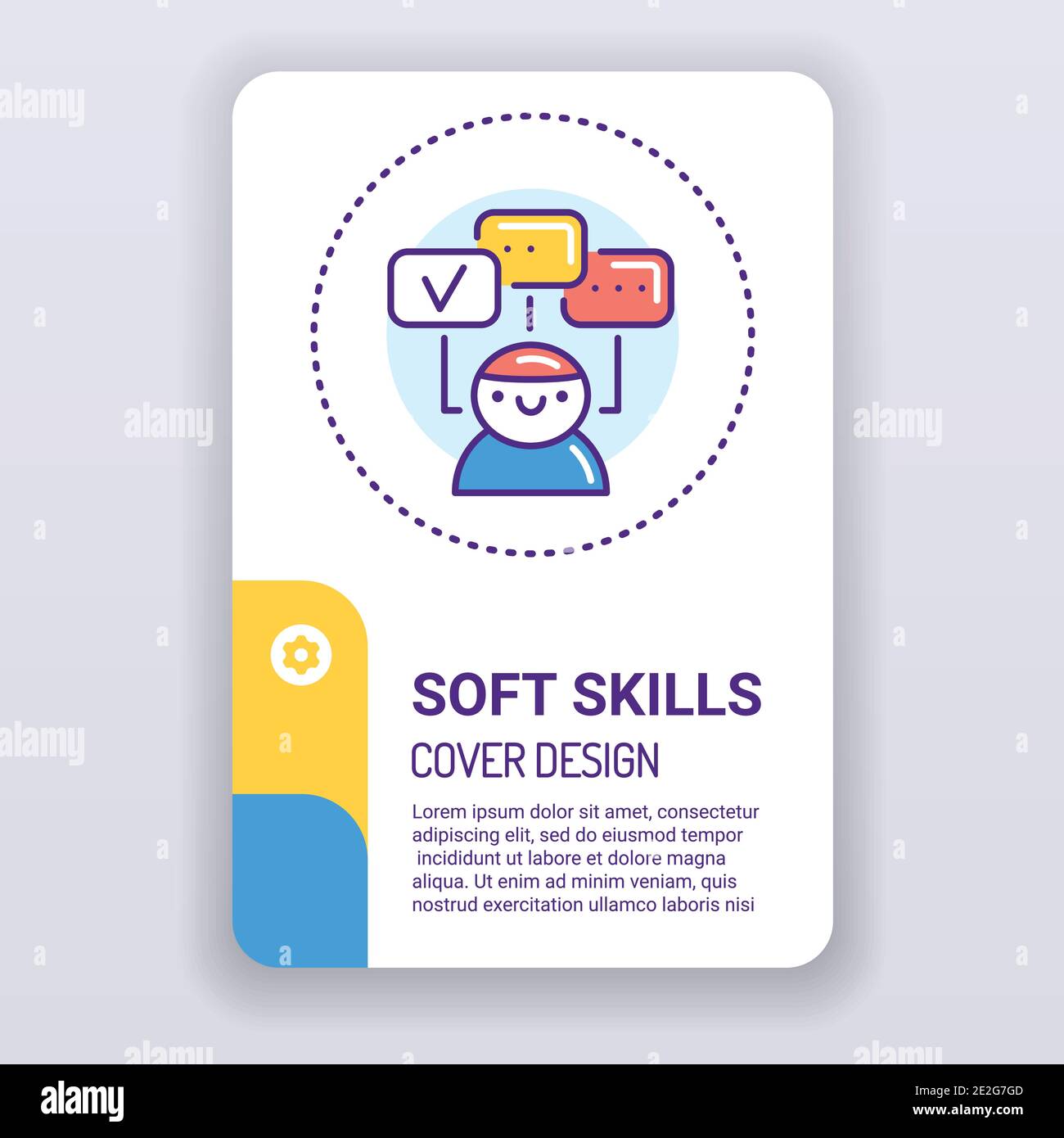 Soft skills brochure template. Human abilities cover design. Print ...
