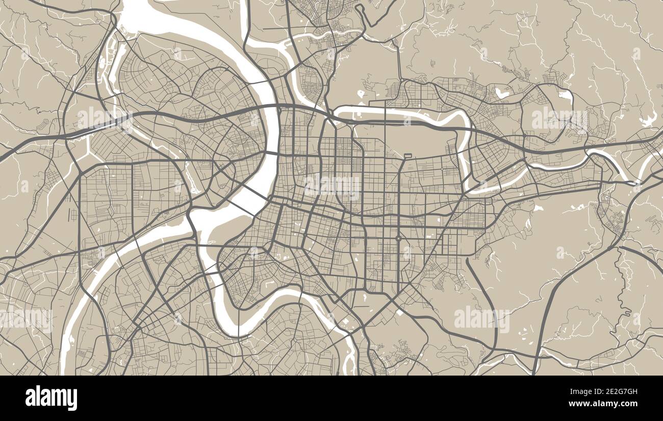 Detailed map of Taipei city administrative area. Royalty free vector ...