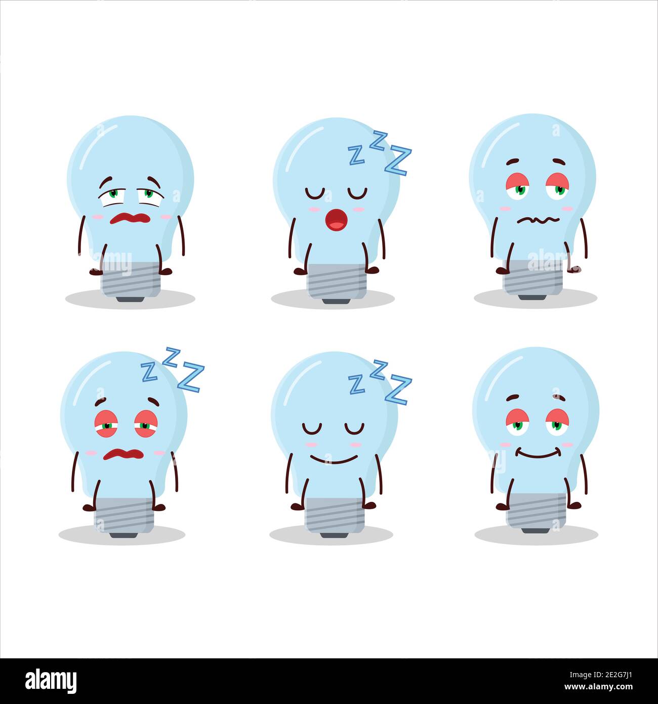 Cartoon character of halogen with sleepy expression. Vector ...