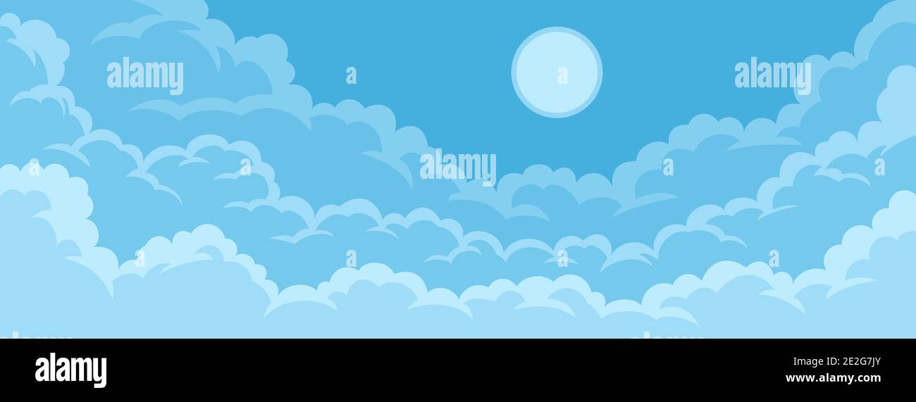 Simple background with sky and clouds. Flat style for poster, flyers ...
