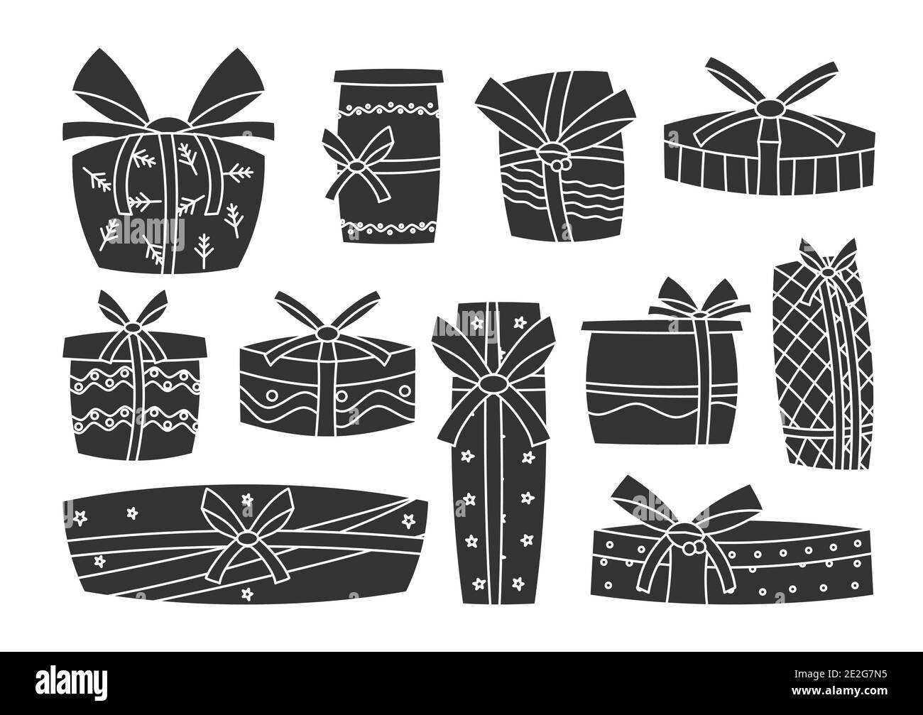 Christmas gifts ribbon Black and White Stock Photos & Images - Alamy