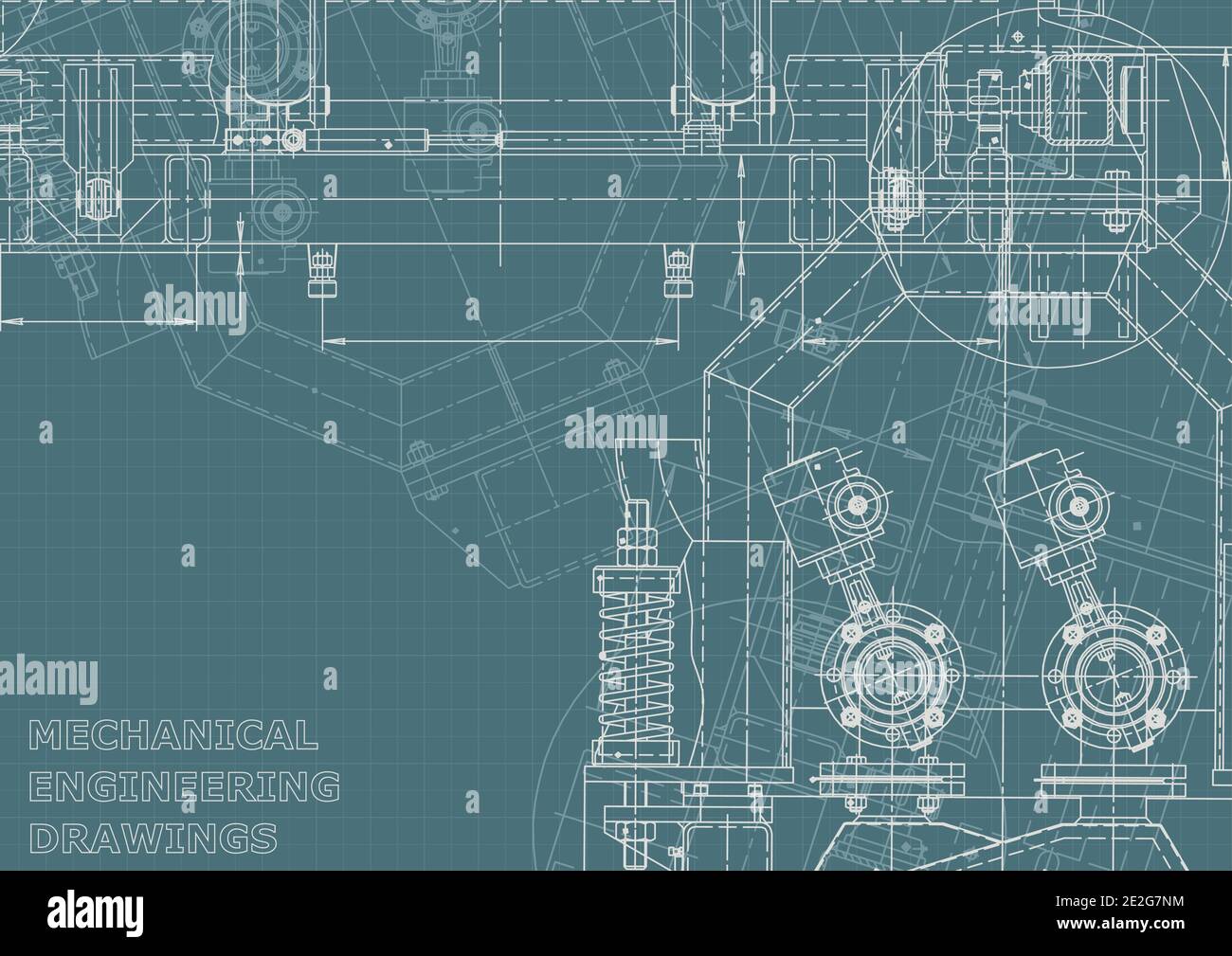Blueprint. Vector illustration. Computer aided design system. Corporate Identity Stock Vector ...