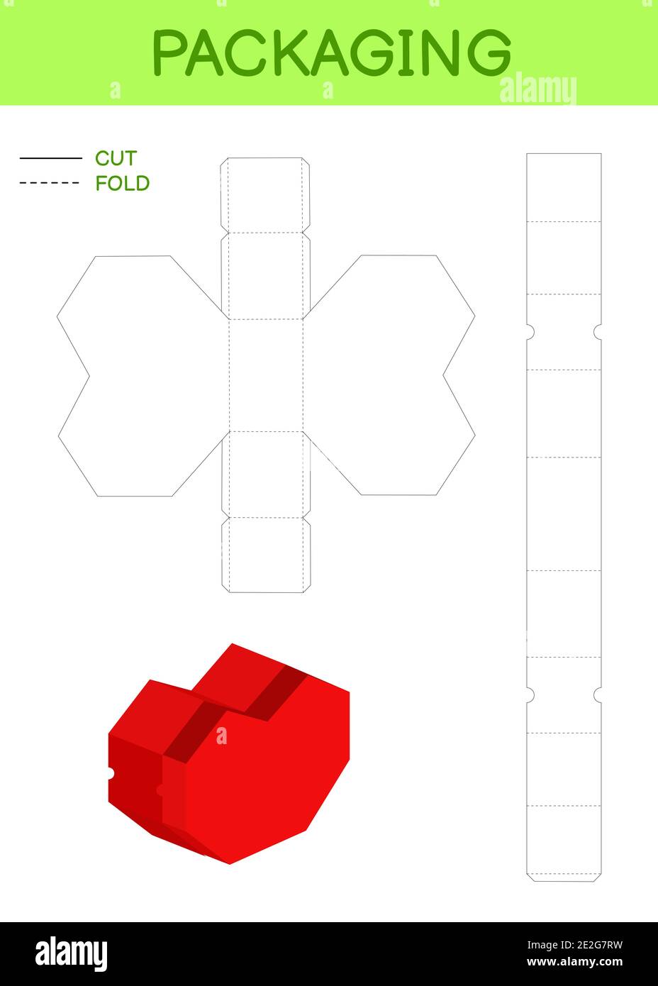 Heart gift box template for Valentine's day, birthdays, baby showers ...