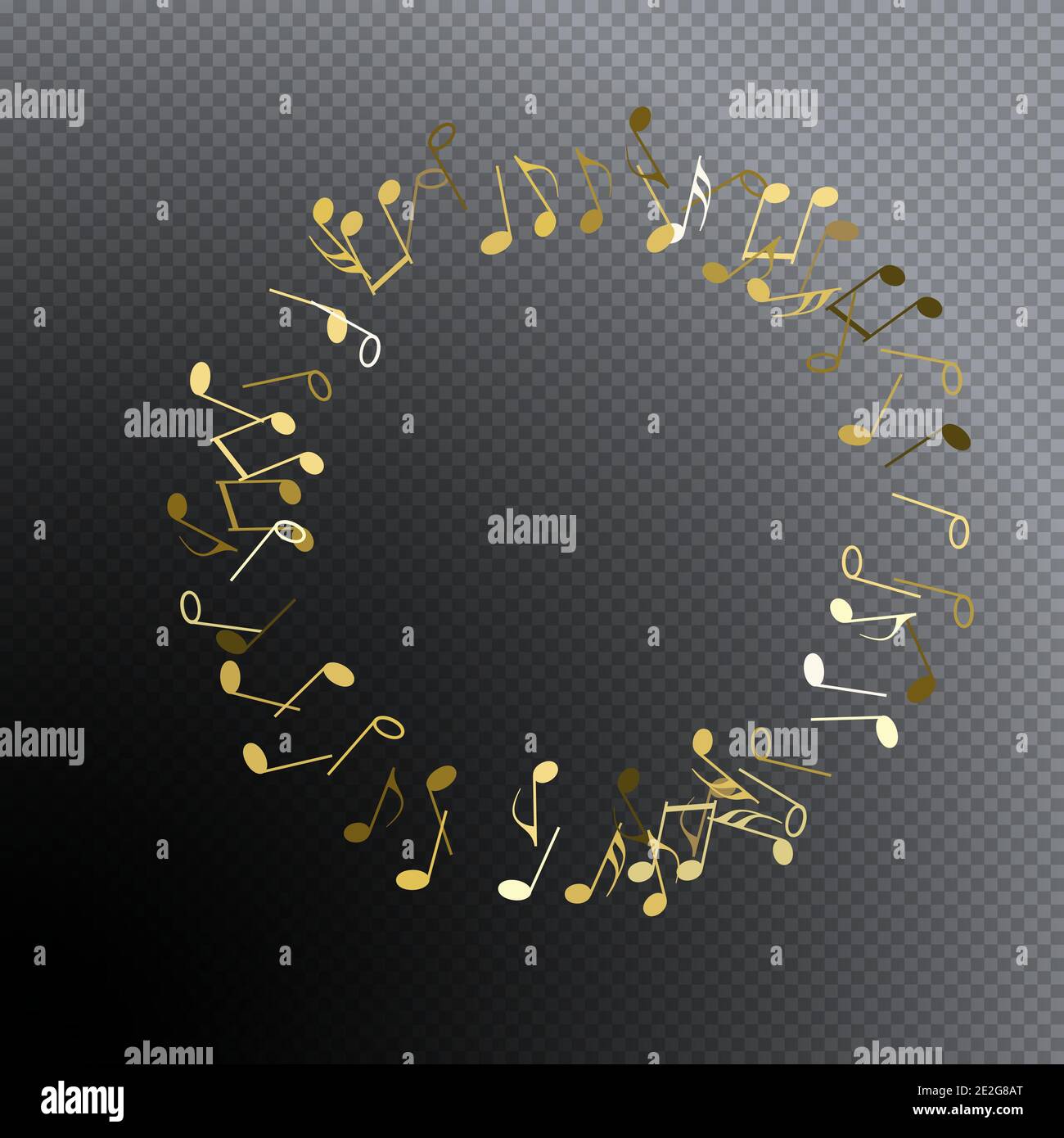 Round frame from flying musical notes. Musical symbols for banner of ...