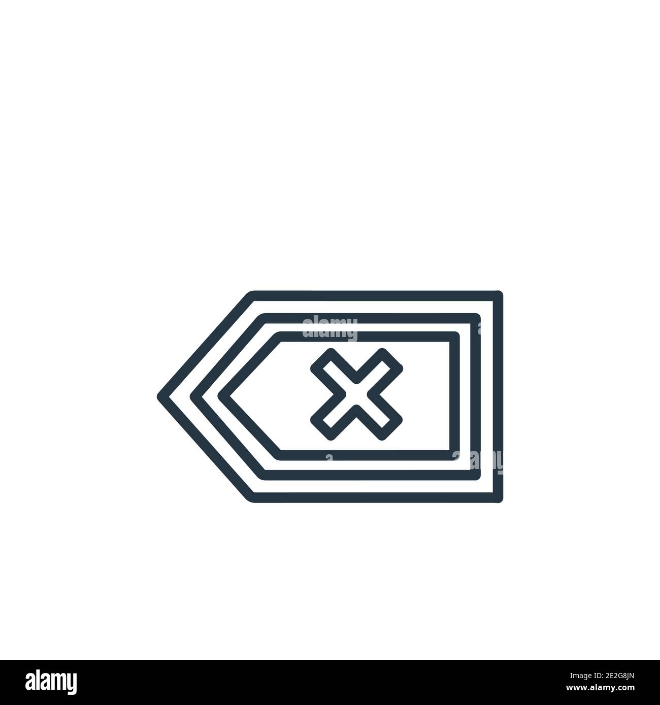 Backspace outline vector icon. Thin line black backspace icon, flat ...