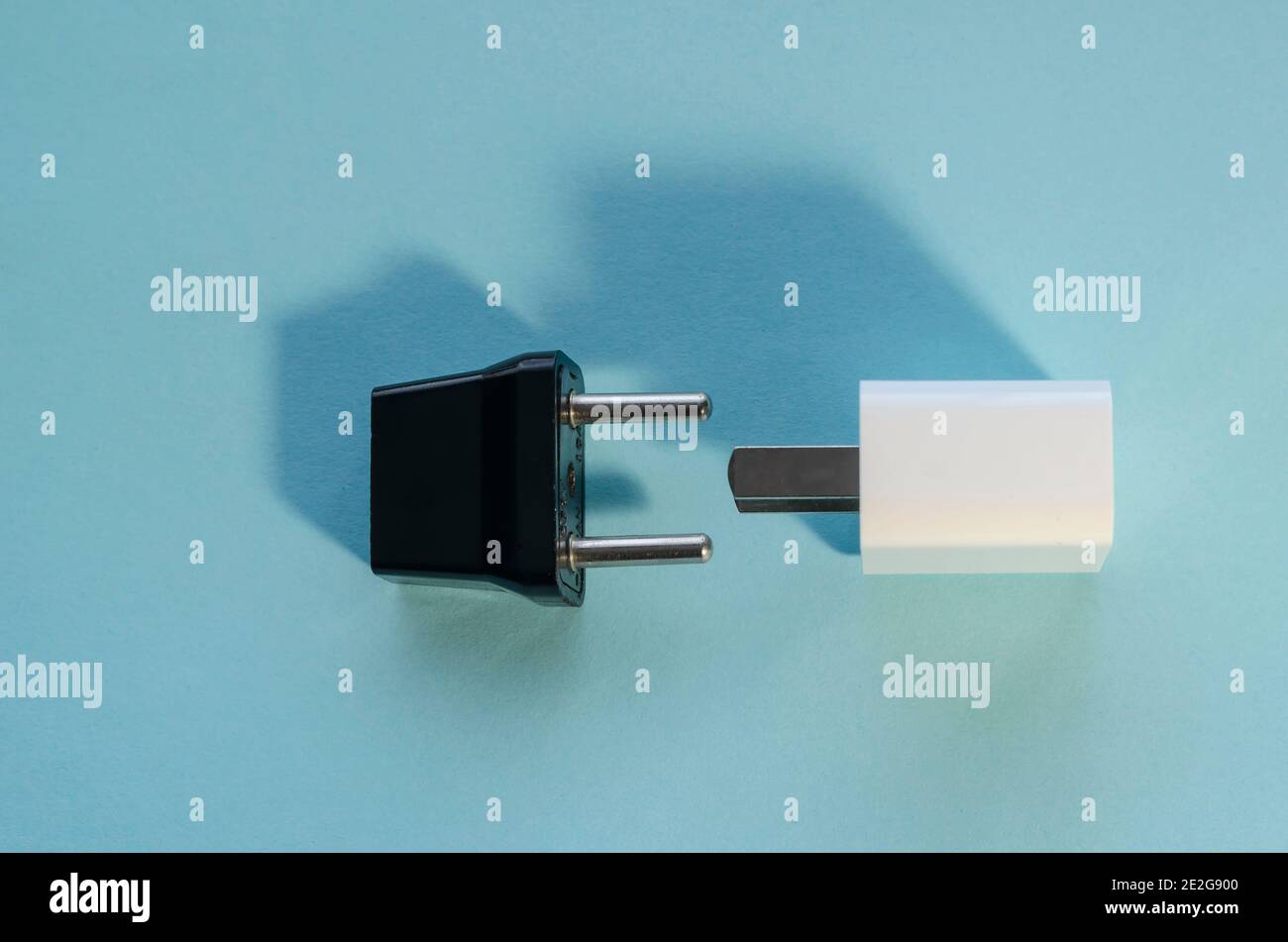 Black and white interchangeable DC and AC plugs. Wall adapters for USA ...