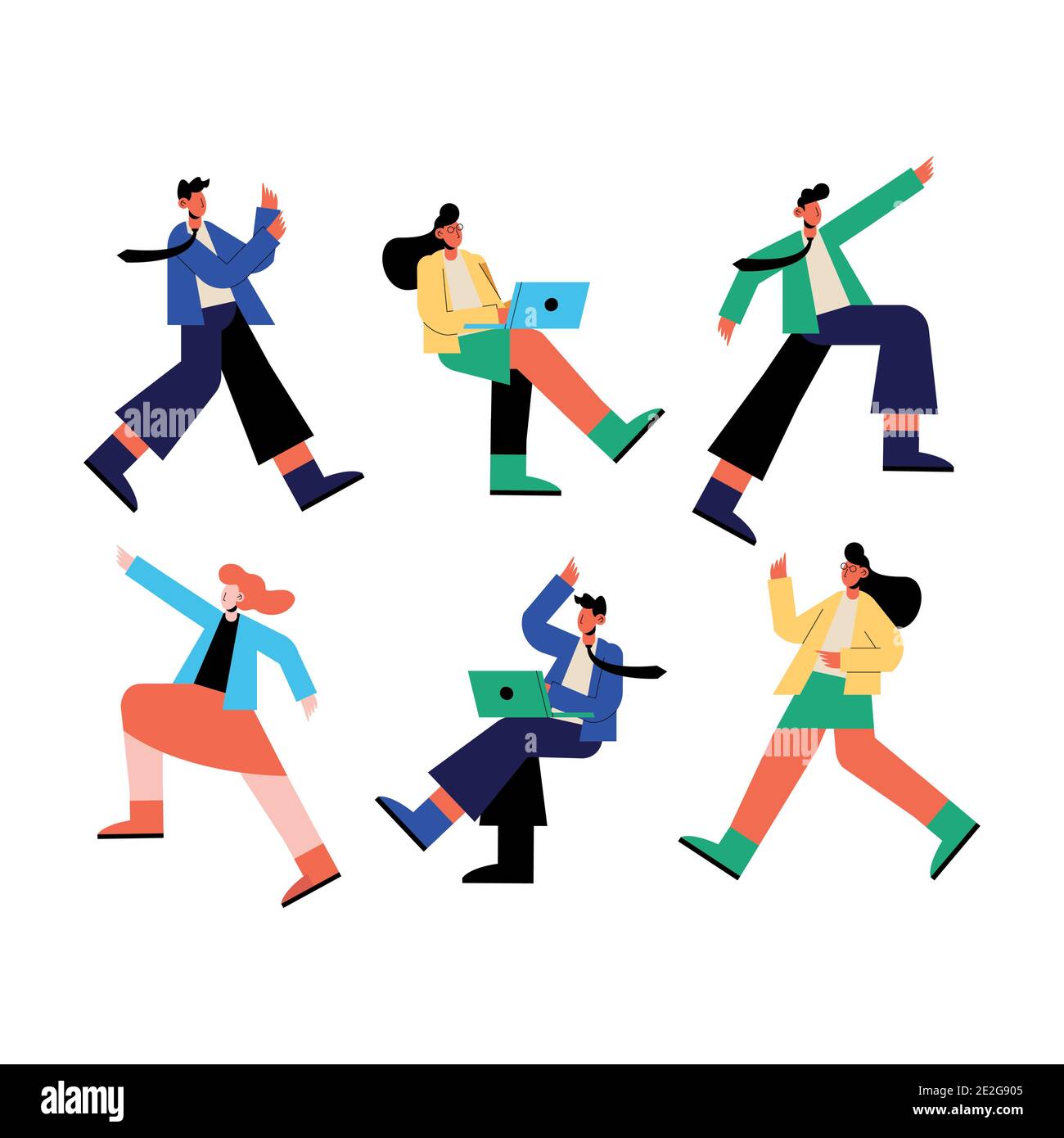 People cartoons with laptops design, Digital technology and ...