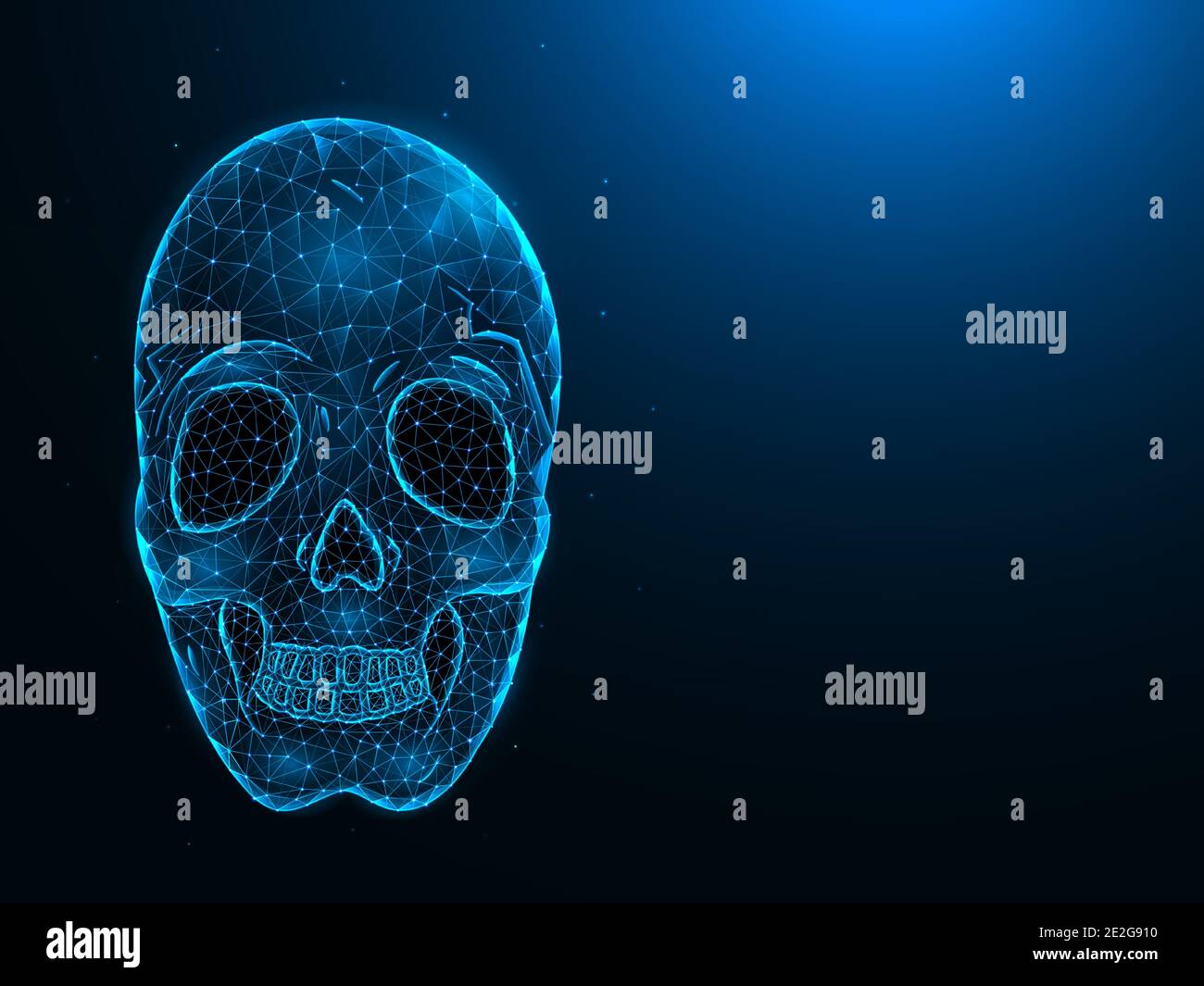 Human skull polygonal vector illustrations on a dark blue background ...