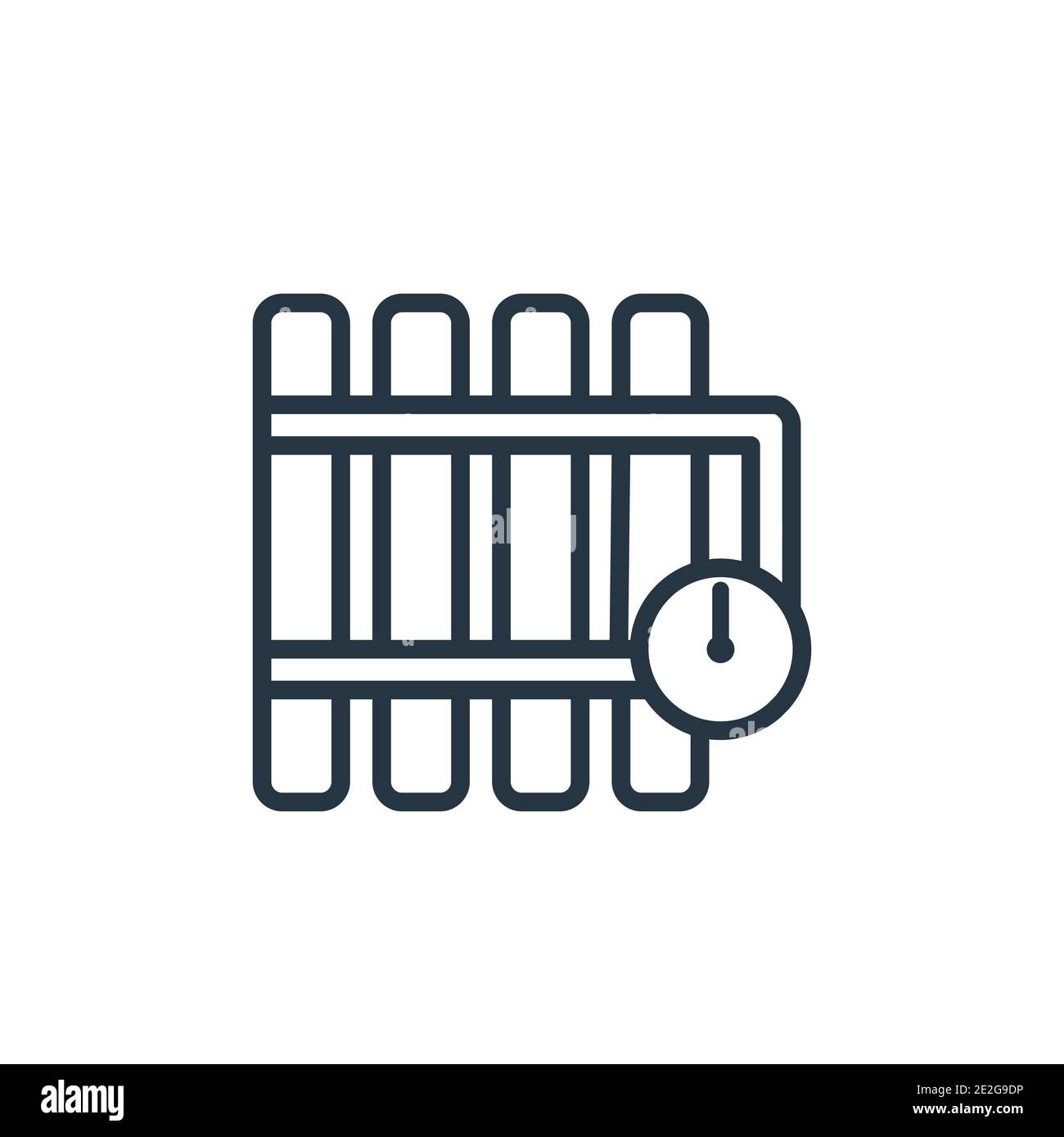 Time bomb with clock outline vector icon. Thin line black time bomb ...