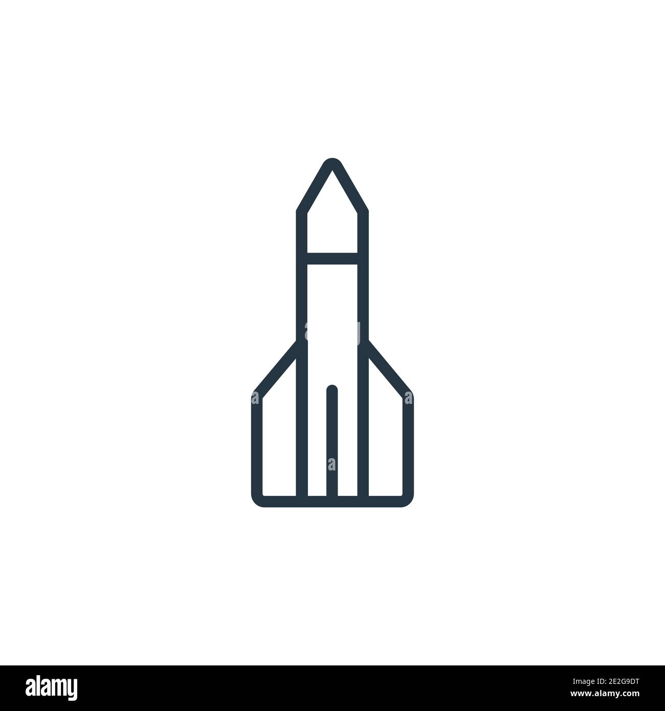 Launching shuttle outline vector icon. Thin line black launching ...