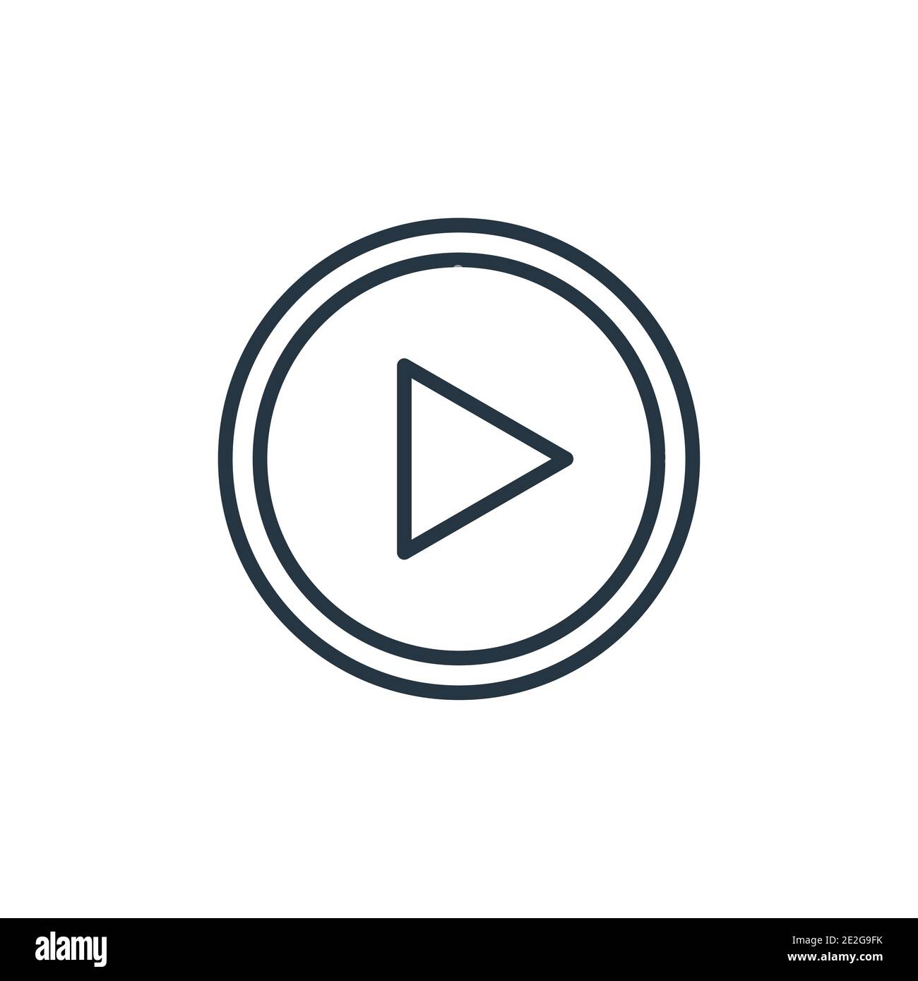 Play button outline vector icon. Thin line black play button icon, flat vector simple element ...
