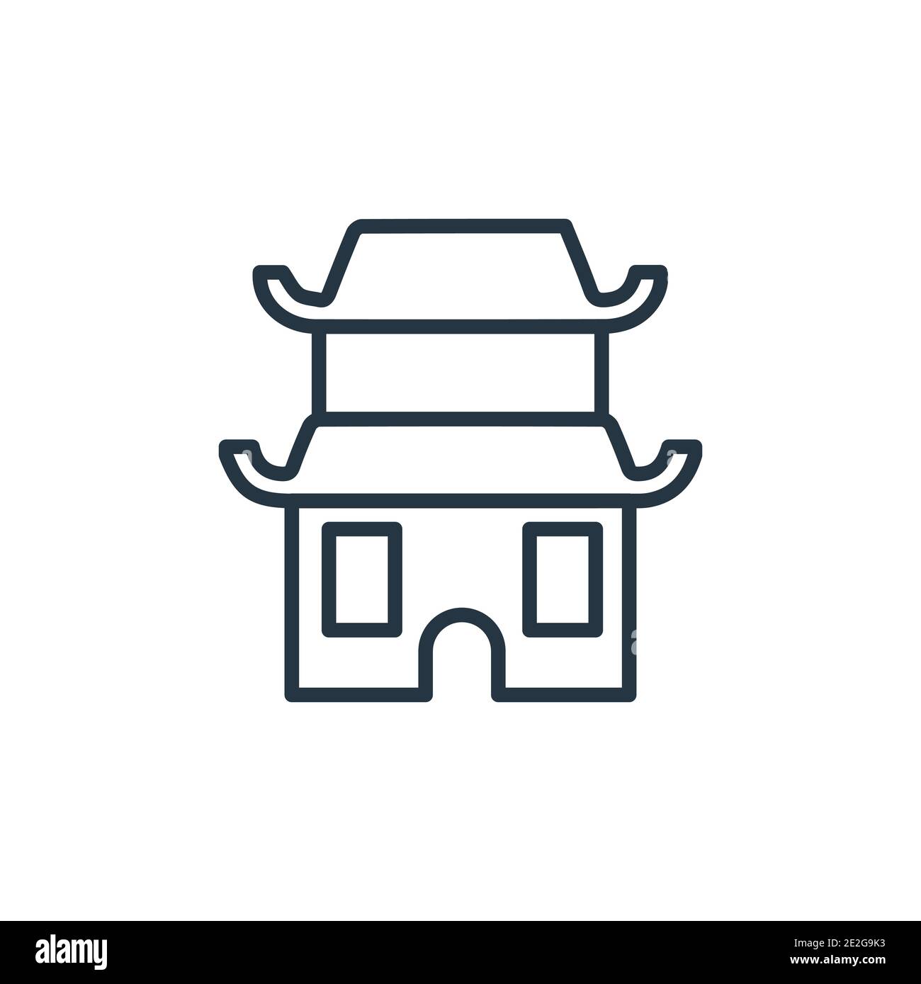 Dojo outline vector icon. Thin line black dojo icon, flat vector simple ...