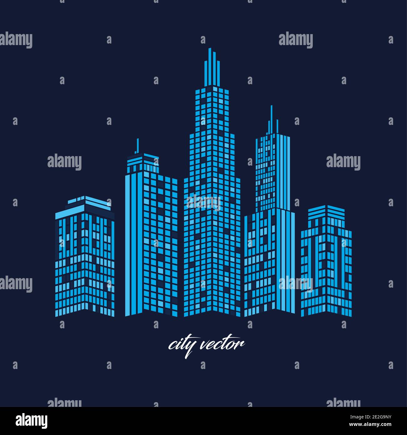 Cityscape of blue buildings design, architecture urban and modern theme ...
