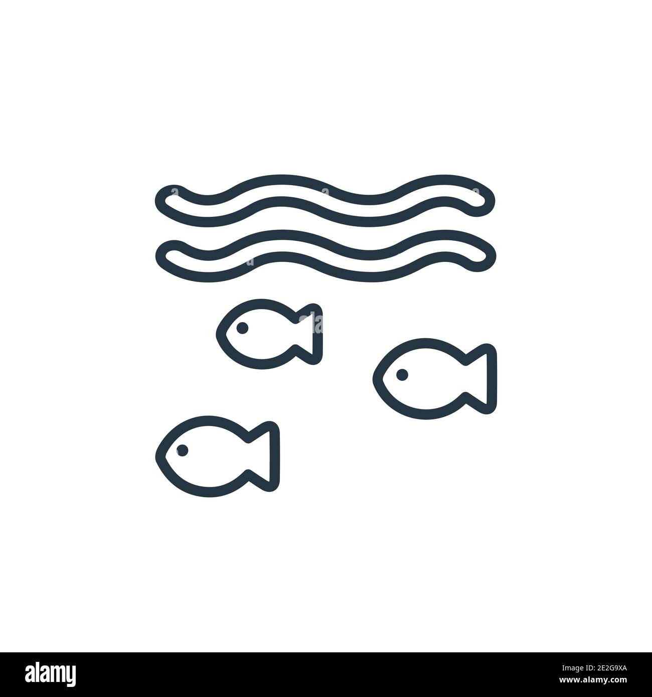 Underwater outline vector icon. Thin line black underwater icon, flat ...