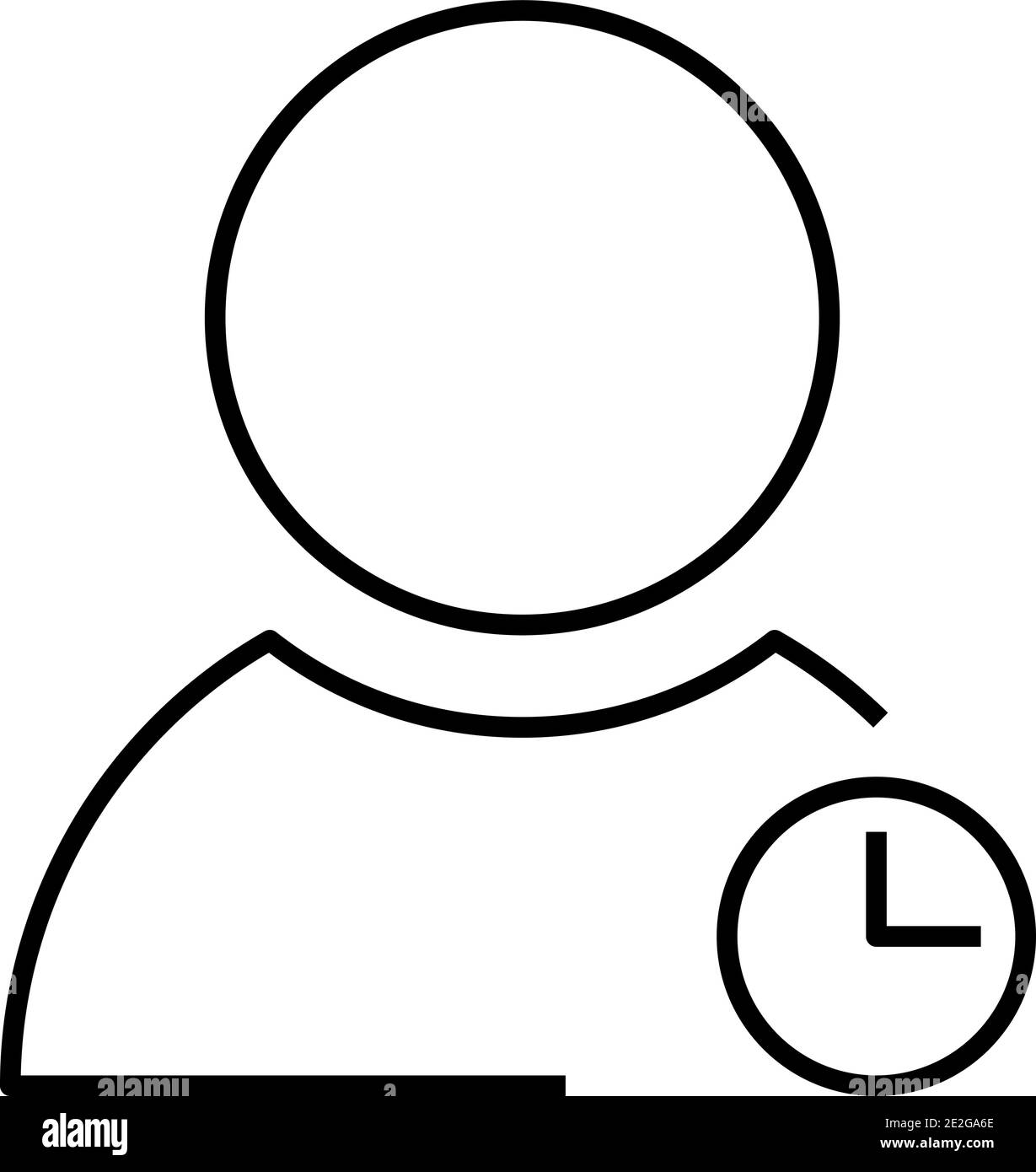 Lead, user or person - modern thin line icon with symbol of clock in ...