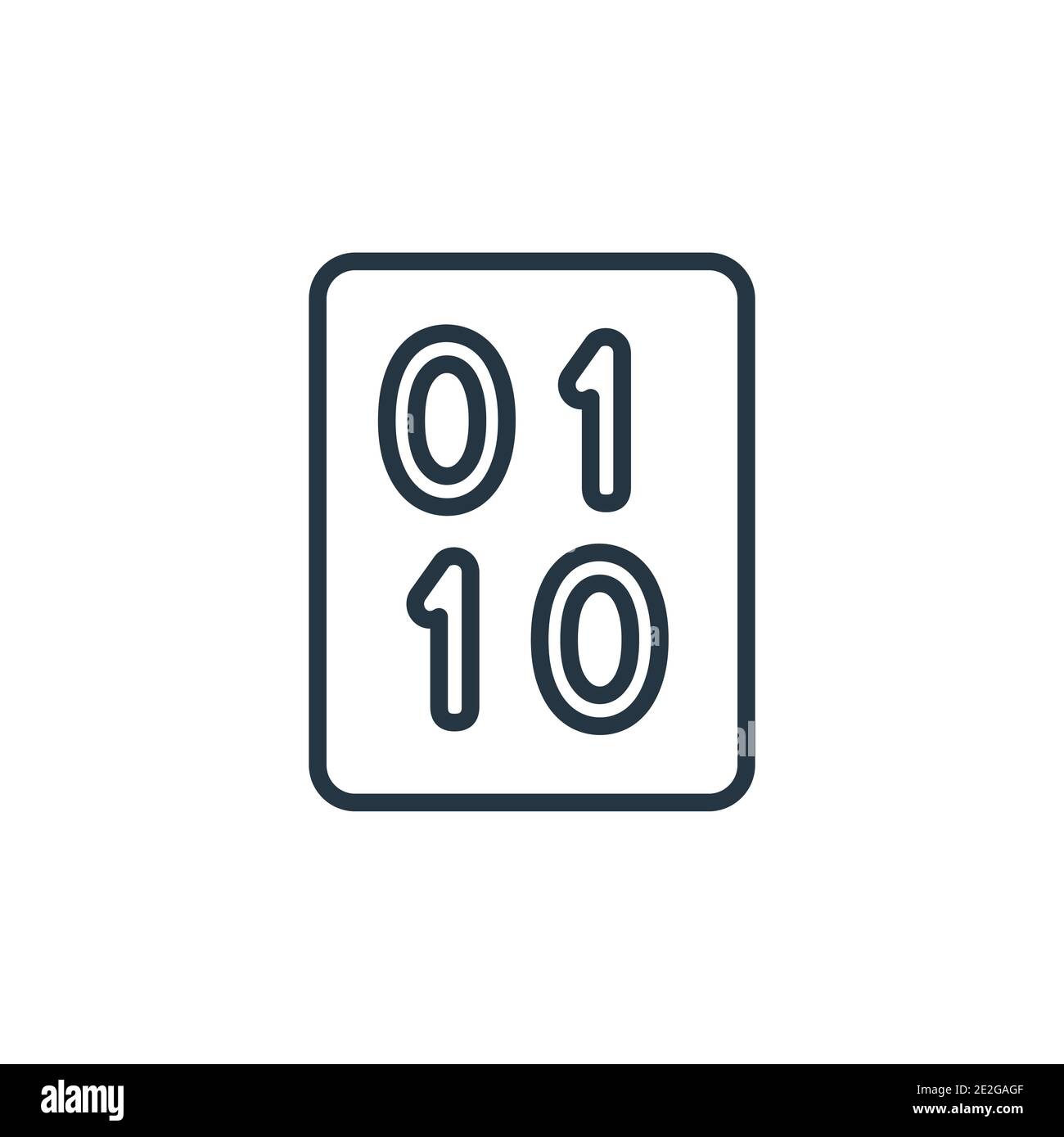 Binary outline vector icon. Thin line black binary icon, flat vector simple element illustration ...