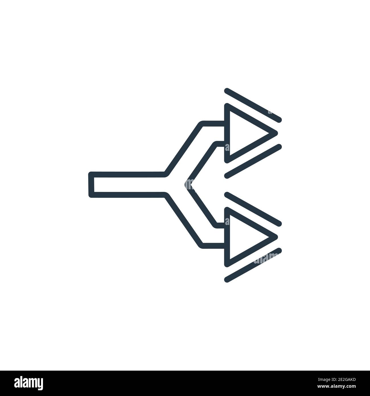 Split arrows outline vector icon. Thin line black split arrows icon ...